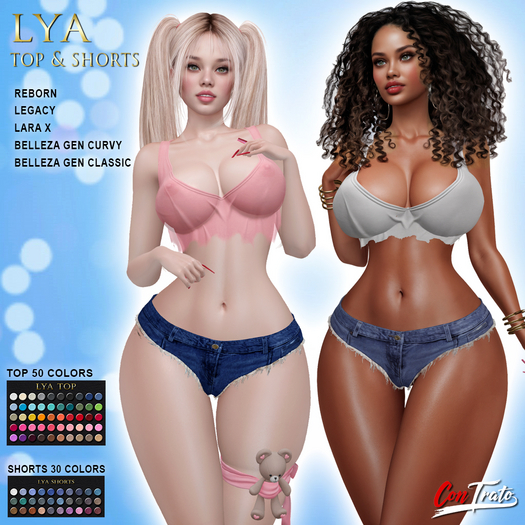 Second Life Marketplace - [ConTrato] Lya Top & Shorts